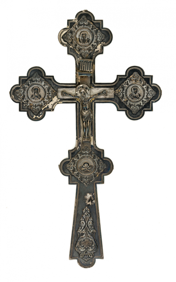 RUSSIAN SILVER BENEDICTION CROSS