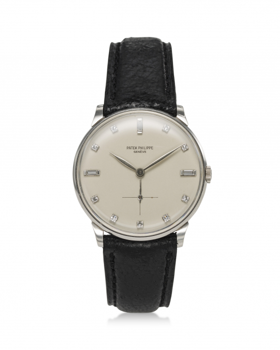 PATEK PHILIPPE, REF. 2573/2, CALATRAVA, A VERY FINE AND RARE PLATINUM ...