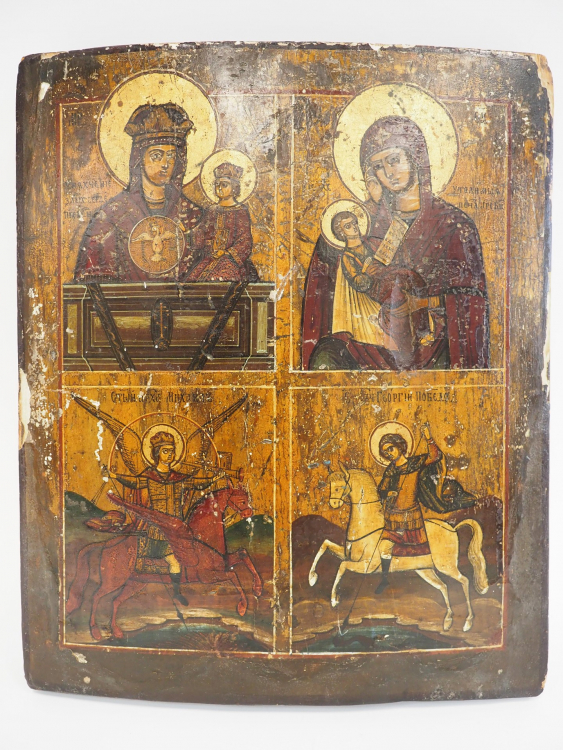 Russische Vierfelder-Ikone, 19. Jh.