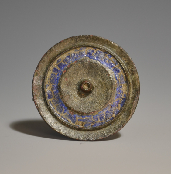 Ancient Roman Bronze Ultramarine Enamel Fibula