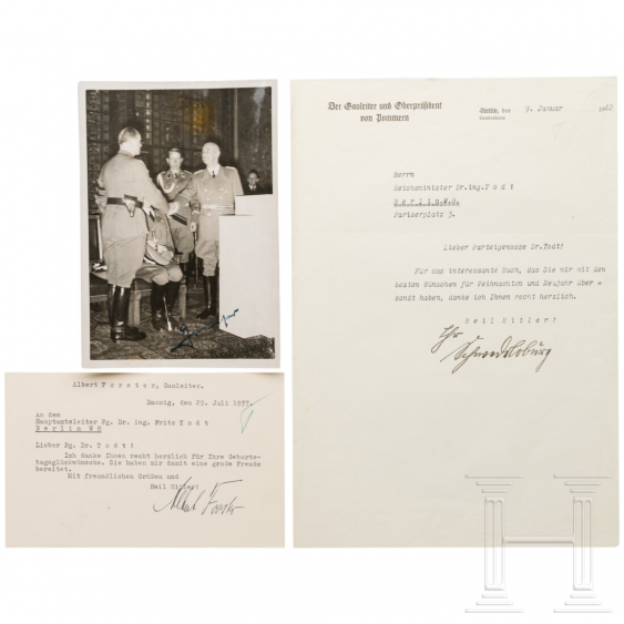 Gauleiter Albert Forster, Franz Schwede-Coburg und Arthur Greiser ...