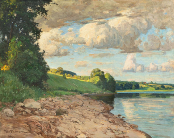 Wilhelm Feldmann (Lüneburg 1859 - Lübeck 1932). Norddeutsche Seelandschaft.
