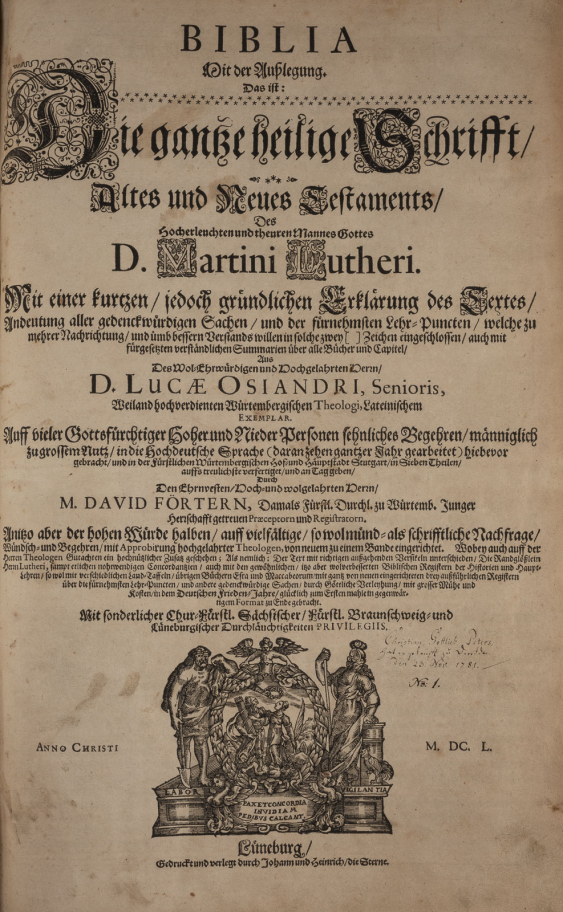 'BIBLIA - DIE GANTZE HEILIGE SCHRIFT DES HOCHERLEUCHTEN (...) D. MART ...