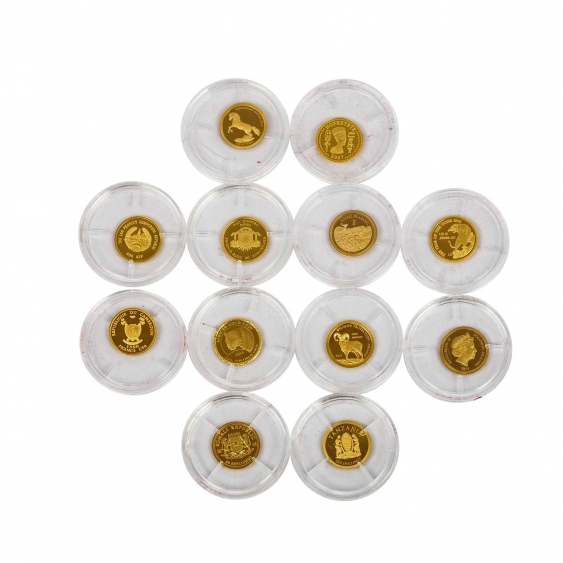 The smallest gold coins in the world! - Composition of 12 pieces,