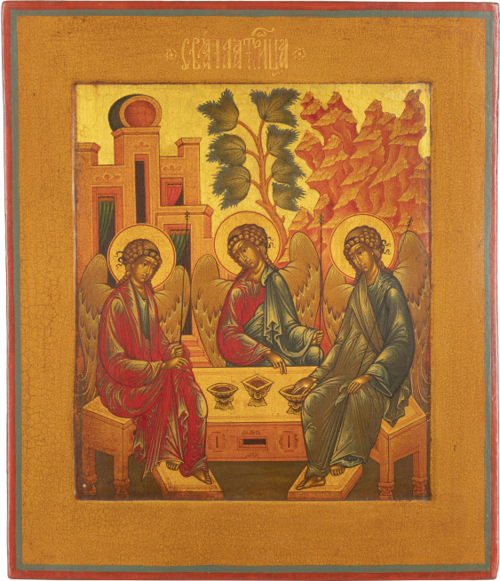 AN ICON SHOWING THE OLD TESTAMENT TRINITY 2nd half 20th cen