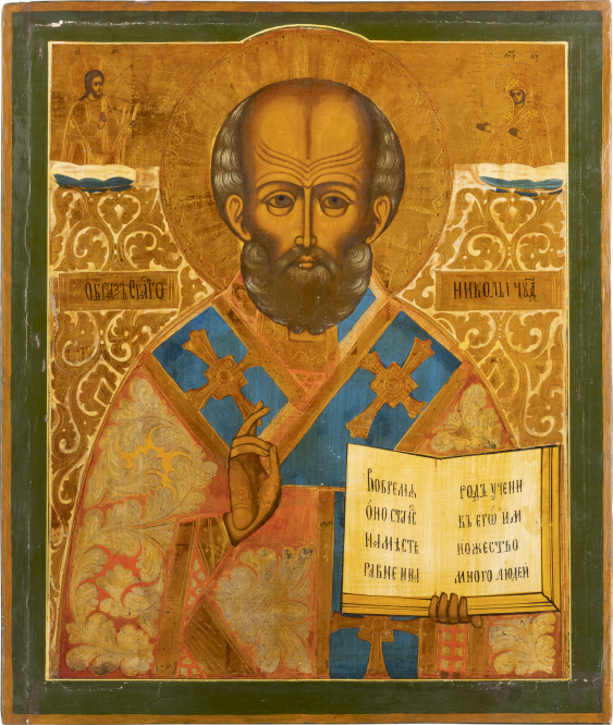 A LARGE ICON SHOWING ST. NICHOLAS OF MYRA Russian, 2nd half — Katalog ...