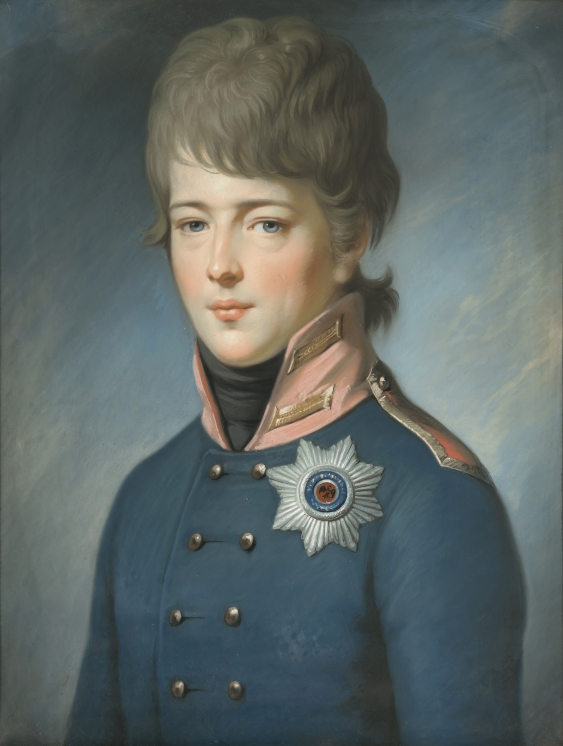 Erbprinz Karl von Baden Hüftbild in Uniform nach links, mit dem ... Erbprinz Karl von Baden Hüftbild in Uniform nach links, mit dem ...