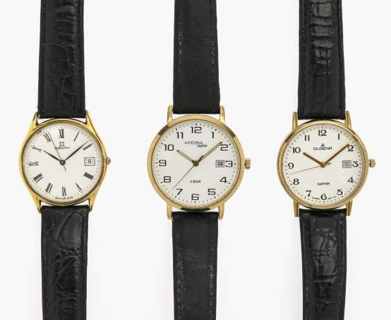 Drei Herrenarmbanduhren - DUGENA, ZENITH, ADORA SAPHIR