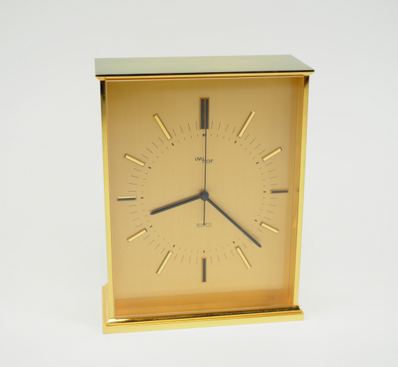 IMHOF Swiss: Schwere Vintage-Tischuhr Quartz.