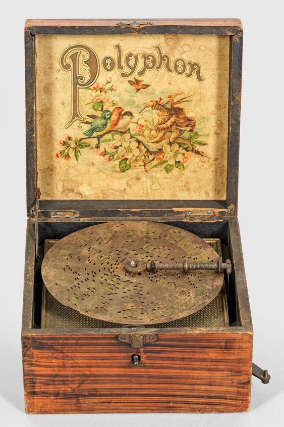 Kleiner Polyphon-Lochplattenspieler