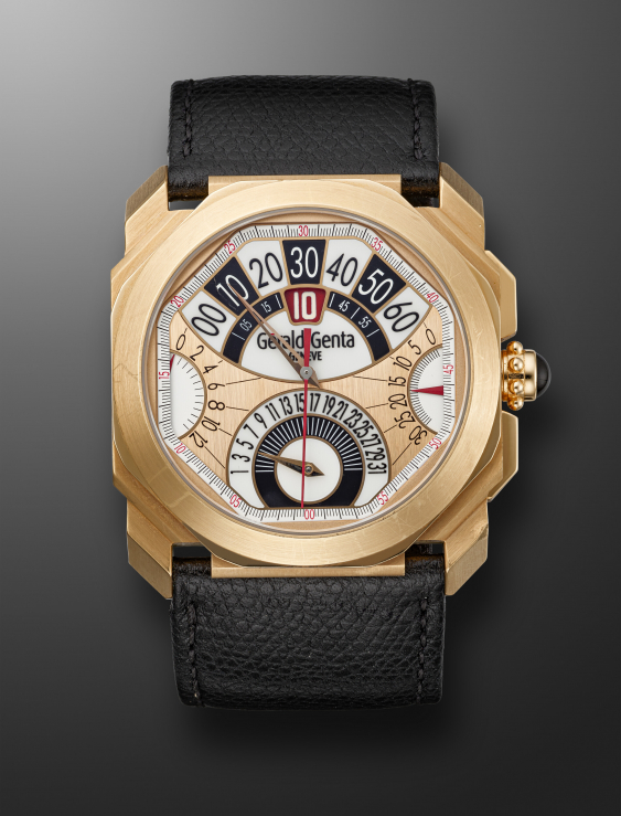 GERALD GENTA, PINK GOLD CHRONOGRAPH 'QUATTRO RETRO' WITH RETROGRADE INDICATIONS, REF. OQC.Z.50
